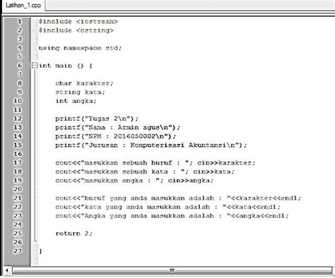 Contoh Program Dengan Bahasa C