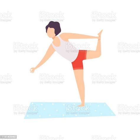 활에 서 있는 젊은 남자 포즈 사람 연습 요가 신체 운동 훈련 벡터 일러스트 레이 션 남성에 대한 스톡 벡터 아트 및 기타 이미지 남성 남자 벡터 Istock