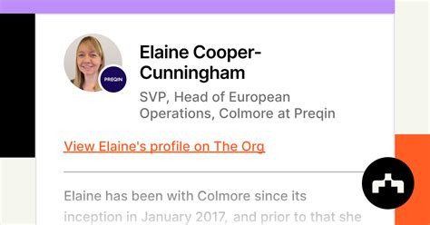 Elaine Cooper Cunningham Svp Head Of European Operations Colmore At