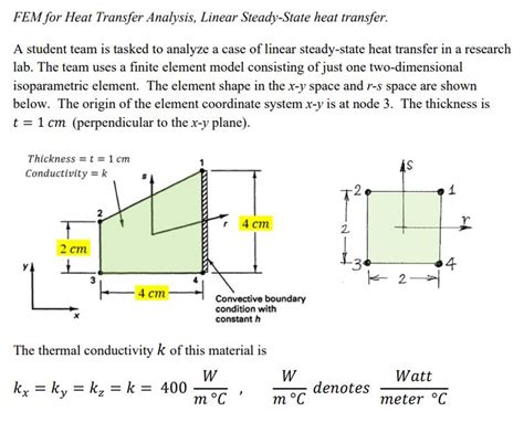Fem For Heat Transfer Analysis Linear Steady State Heat Course Hero