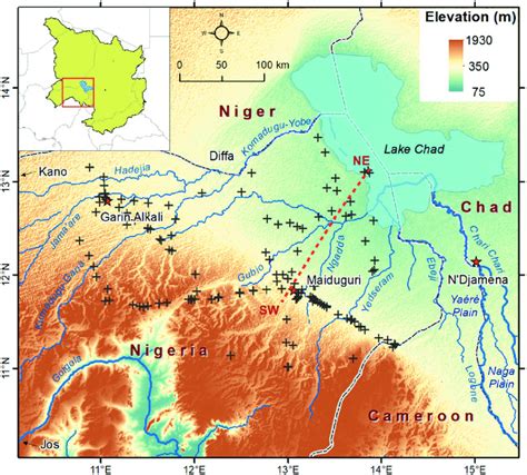 Lake Chad Physical Map
