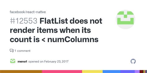 Flatlist Does Not Render Items When Its Count Is