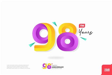 Premium Vector Number 98 Logo Icon Design 98th Birthday Logo Number Anniversary 98