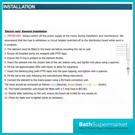 Chrome Dual Fuel Touch Thermostatic Heating Element And Tee Kit 300w