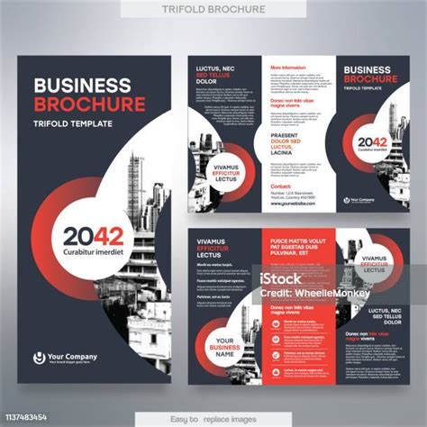 트라이 폴드 레이아웃 비즈니스 브로슈어 서식 파일입니다 0명에 대한 스톡 벡터 아트 및 기타 이미지 0명 3단 브로슈어