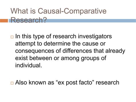 Causal Comparative Research Pptx