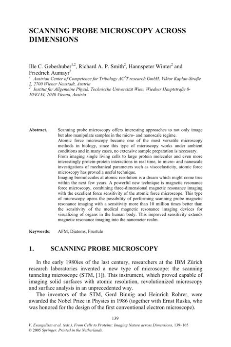 Pdf Scanning Probe Microscopy Across Dimensions