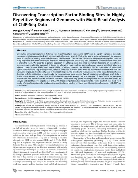 Pdf Discovering Transcription Factor Binding Sites In Highly