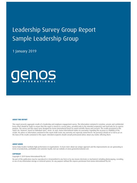 Genos Ei Leadership Grp Report Sample Grp With Engagement Pdf Decision Making Leadership