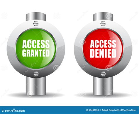 Access Granted Denied Signs Stock Vector Illustration Of Restricted Access 53432339