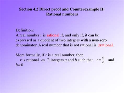 ppt section 4 2 direct proof and counterexample ii rational numbers