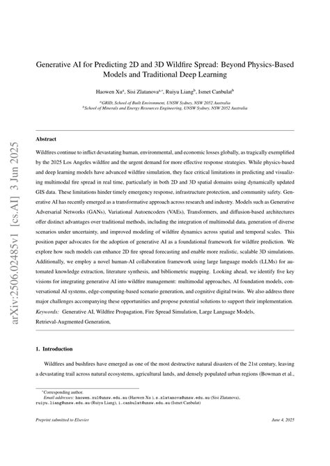 Pdf Generative Ai For Predicting 2d And 3d Wildfire Spread Beyond