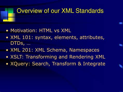 Ppt The Xml Standard Powerpoint Presentation Free Download Id999626