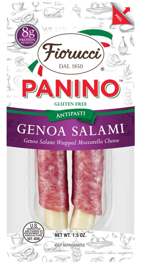 Fiorucci Genoa Salami And Mozzarella Panino Fiorucci Foods
