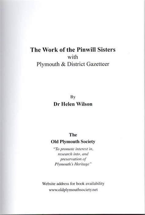 The Work Of The Pinwill Sisters Old Plymouth Society