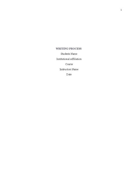 Students Name Assignment Writing Process Students Name