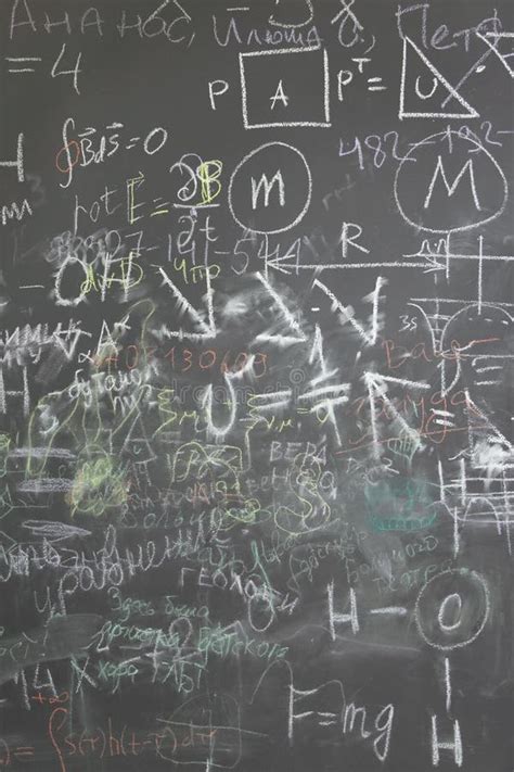 Math Physics Formulas On Chalkboard Stock Photo Image Of School Exam