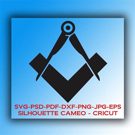 Freemason Square And Compasses Svg Simple Masonic Symbol Digital