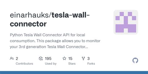 Github Einarhaukstesla Wall Connector Python Tesla Wall Connector Api For Local Consumption