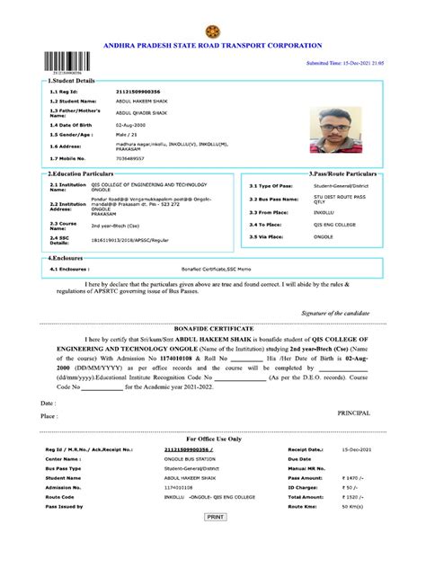 Apsrtc Bus Pass Pdf