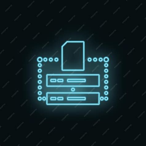 Premium Vector Database Folder Neon Icon Web Development Vector Icon