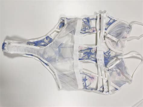 White Floral Print Lace Teddies For Women Lingerie