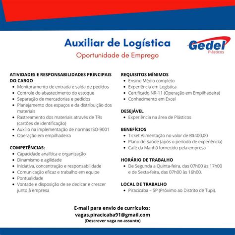 Quer Fazer Parte Da Equipe Gedel Plasticos Estamos Com Vagas Em Aberto Encaminhe Seu Curriculo