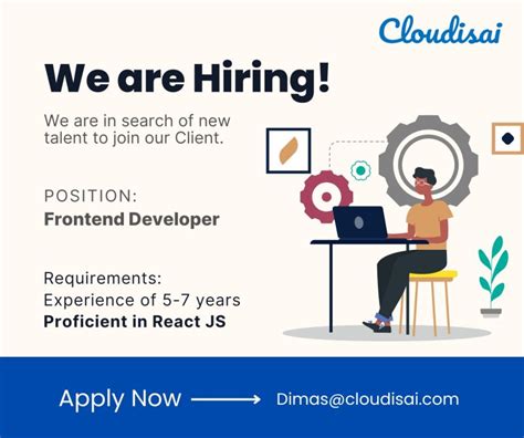 Hiring Frontenddeveloper Reactjs Careers Cloudisai Jobvacancy