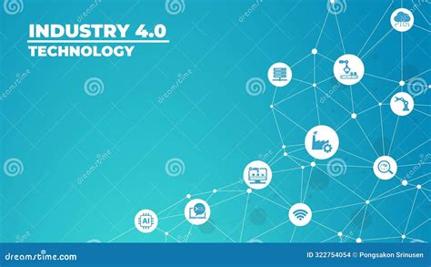 Smart Industry 40 Concept Factory Automation Stock Vector