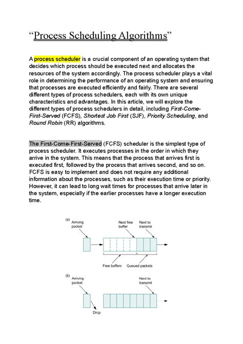 Understanding Process Schedulers “process Scheduling Algorithms” A