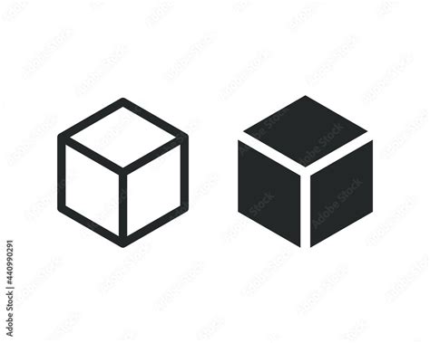 Cube Icon Hexagon Shape Symbol 3d Or Three Dimensional Sign Geometric Polygon Logo Isometric