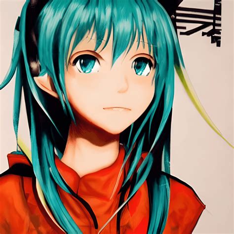 Hatsune Miku Gedetailleerde Digitale Portretafbeelding Creative Fabrica