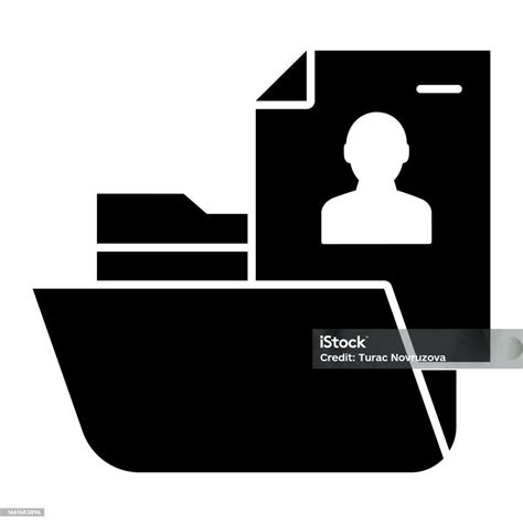 개인 폴더 솔리드 아이콘입니다 개인 정보 벡터 그림이 흰색으로 분리된 폴더 컴퓨터 폴더 글리프 스타일 및 응용 프로그램을 위해