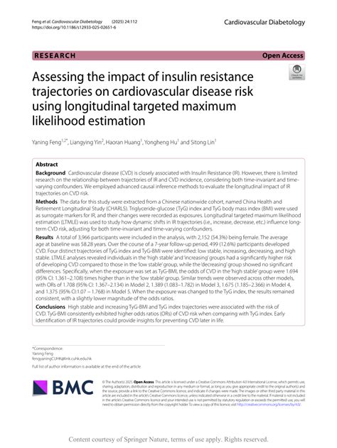 Pdf Assessing The Impact Of Insulin Resistance Trajectories On Cardiovascular Disease Risk