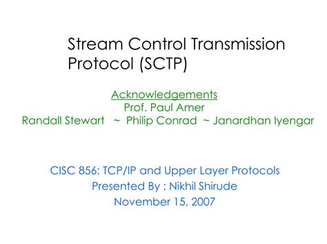 PPT Stream Control Transmission Protocol SCTP PowerPoint Presentation ID
