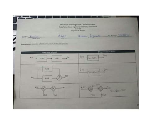 SOLUTION: Equivalencia diagramas de bloques - Studypool