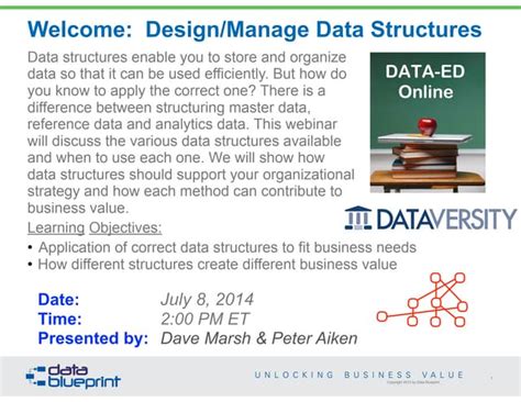 Data Ed Webinar Design And Manage Data Structures Ppt