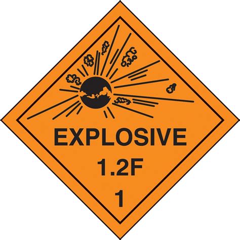 Hazard Class 1 Explosives 12e Dot Shipping Labels Msl114