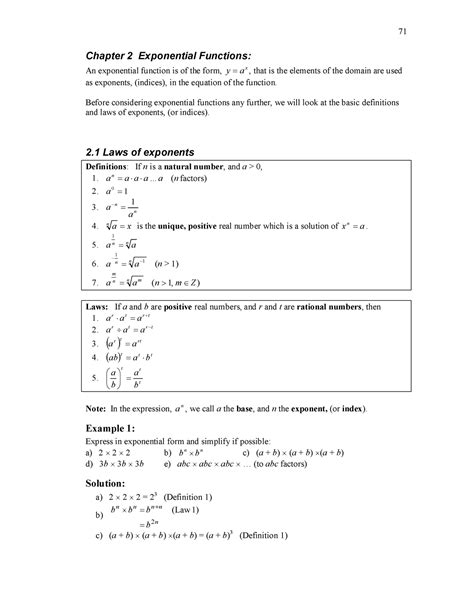 Chapter 2 Exponential Functions Chapter 2 Exponential Functions