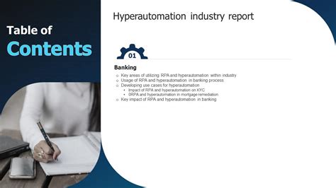 Hyperautomation Industry Report For Table Of Content Ppt Slides Layouts Ppt Sample