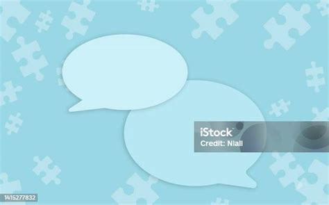 화려한 배경 위에 지그소 조각으로 빈 타원형 생각 거품 인터넷 및 소셜 미디어를 통해 사람들과 채팅하고 연결하는 것을 나타내는 메시지 상자 0명에 대한 스톡 벡터 아트 및