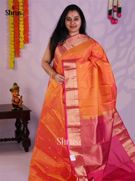 Buy Orange Bridal Saree Kanchi Pattu Sarees Online