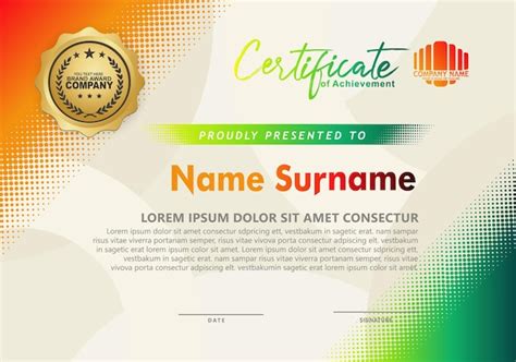 Premium Vector Modern Certificate Template With Diagonal Halftone