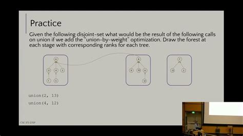 Cse 373 Sp23 Lecture 20 Disjoint Sets Ii Youtube