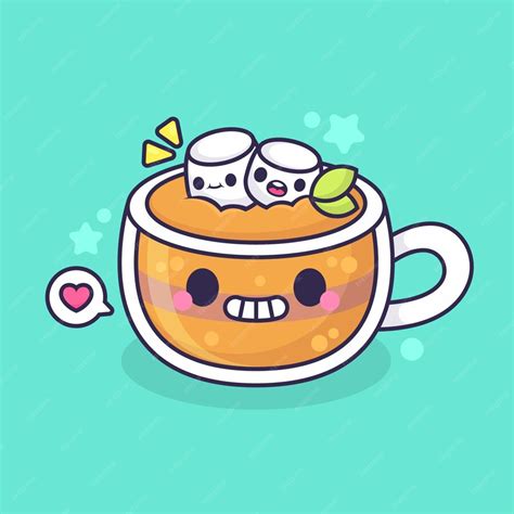 손으로 그린 마시멜로 그림 무료 벡터