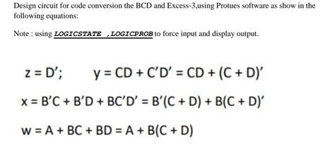 Solved Design Circuit For Code Conversion The BCD And Chegg Com