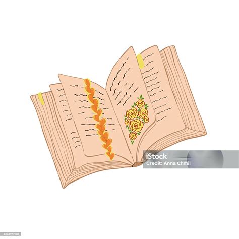 Open Book And Pages With Text Stock Illustration Download Image Now