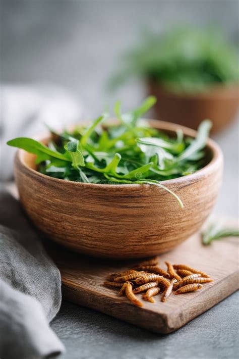 Rustic Dish Features Roasted Termites Served With Fresh Greens In