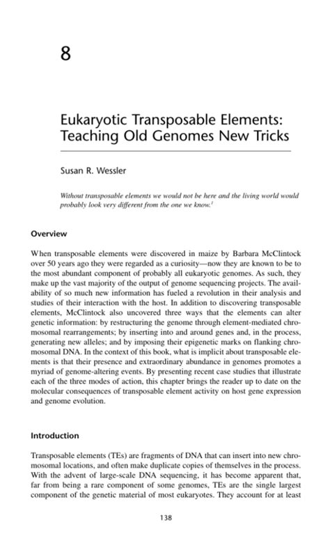 Eukaryotic Transposable Elements Teaching Old Genomes New