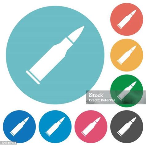 Bullet Rifle Ammo Flat Round Icons Stock Illustration Download Image Now Ammunition Army